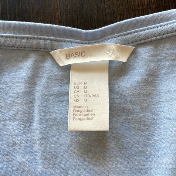 H&M | Tops | Hm Basic Light Blue Tshirt | Poshmark